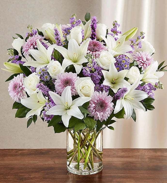 Lavender & Purple Funeral Flowers | Purple Funeral Spray | James Cress ...