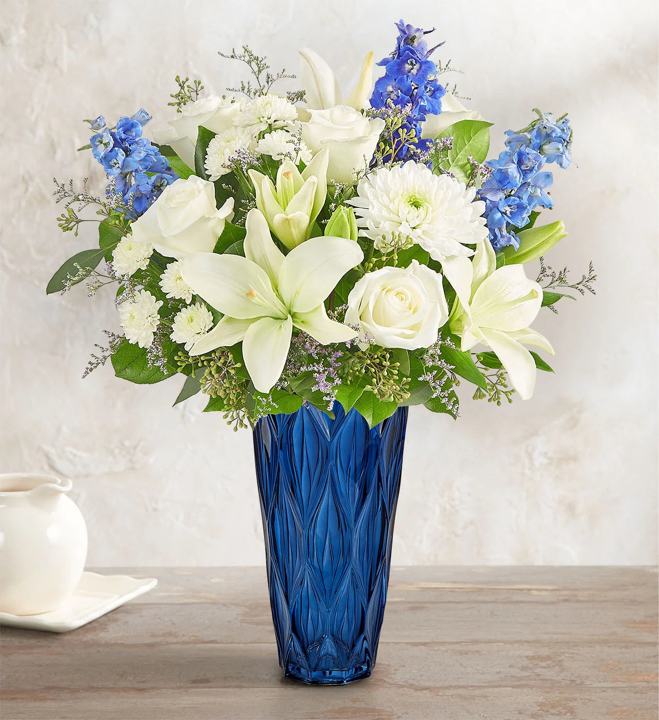 Blue Funeral Flowers | Blue & White Sympathy Flowers | James Cress Florist